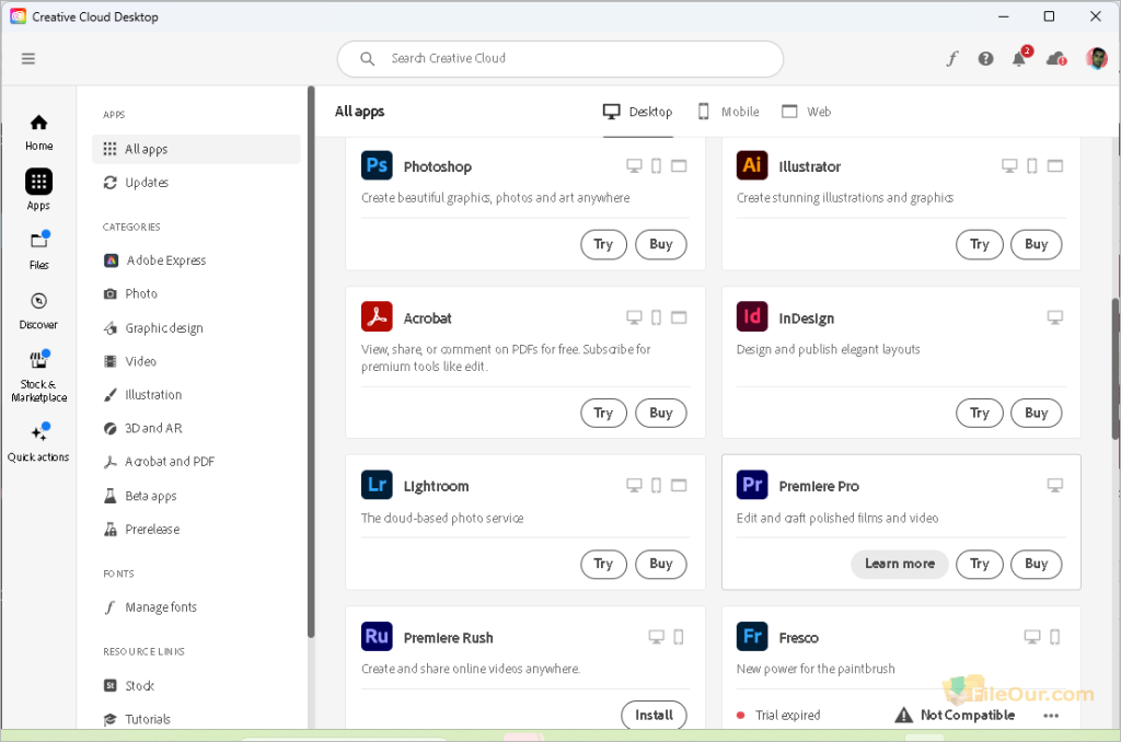 Adobe Creative Cloud 2024 Free Download for Windows/ Mac